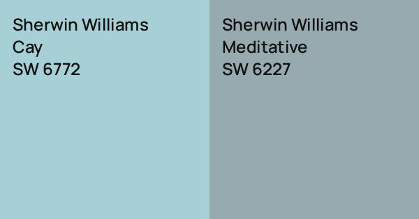 Sherwin Williams Cay vs. Sherwin Williams Meditative comparison