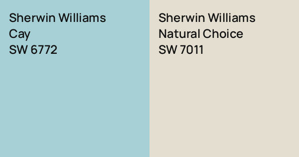 Sherwin Williams Cay vs. Sherwin Williams Natural Choice comparison