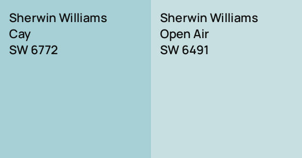Sherwin Williams Cay vs. Sherwin Williams Open Air comparison