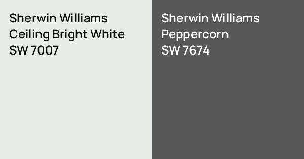 Sherwin Williams Ceiling Bright White vs. Sherwin Williams Peppercorn ...