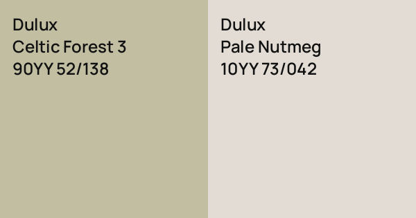 Dulux Celtic Forest 3 vs. Dulux Pale Nutmeg comparison