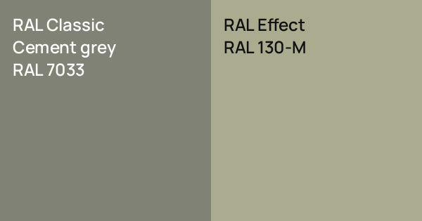 RAL Classic Cement grey vs. RAL Effect RAL 130-M comparison