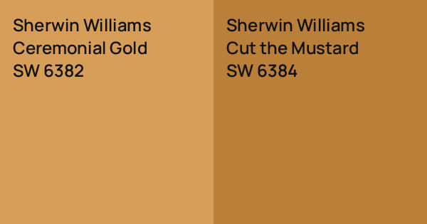 Sherwin Williams Ceremonial Gold vs. Sherwin Williams Cut the Mustard ...