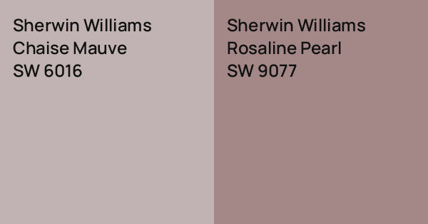 Sherwin Williams Chaise Mauve vs. Sherwin Williams Rosaline Pearl ...