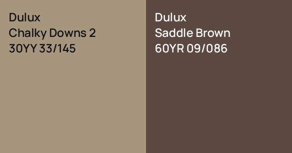 Dulux Chalky Downs 2 vs. Dulux Saddle Brown comparison