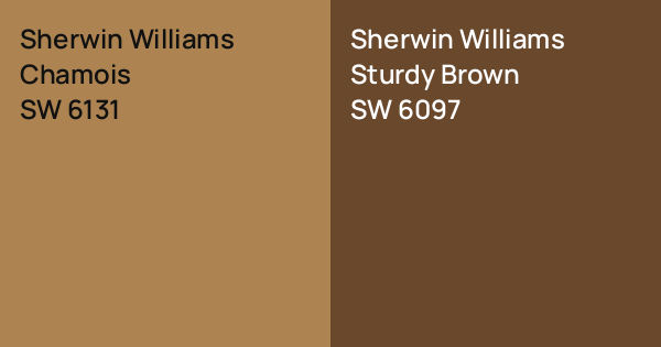 Sherwin Williams Chamois vs. Sherwin Williams Sturdy Brown comparison