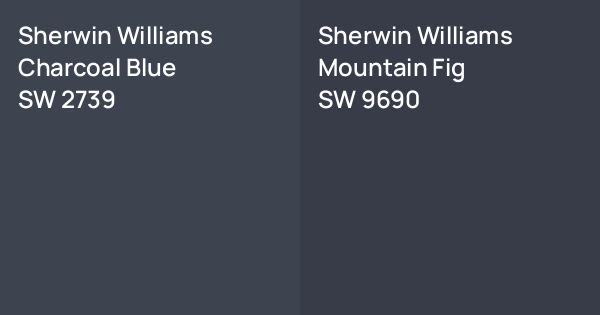 Sherwin Williams Charcoal Blue vs. Sherwin Williams Mountain Fig comparison