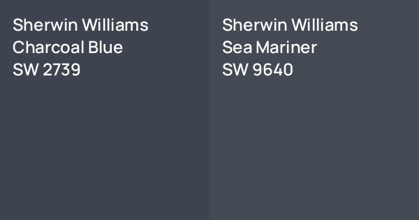 Sherwin Williams Charcoal Blue vs. Sherwin Williams Sea Mariner comparison
