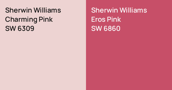 Sherwin Williams Charming Pink vs. Sherwin Williams Eros Pink comparison