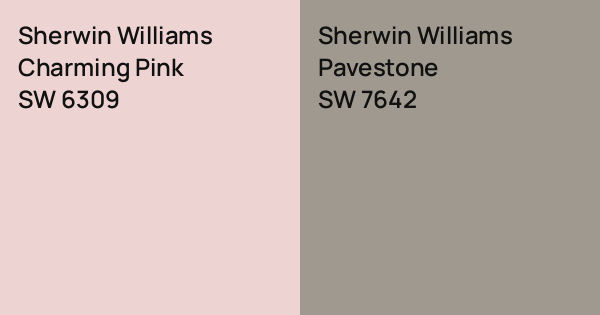 Sherwin Williams Charming Pink vs. Sherwin Williams Pavestone comparison