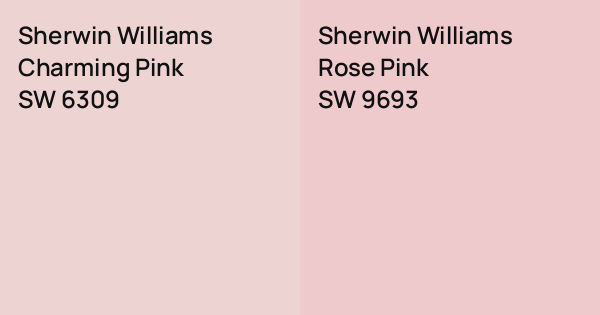 Sherwin Williams Charming Pink vs. Sherwin Williams Rose Pink comparison