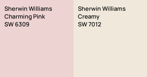 Sherwin Williams Charming Pink vs. Sherwin Williams Creamy comparison