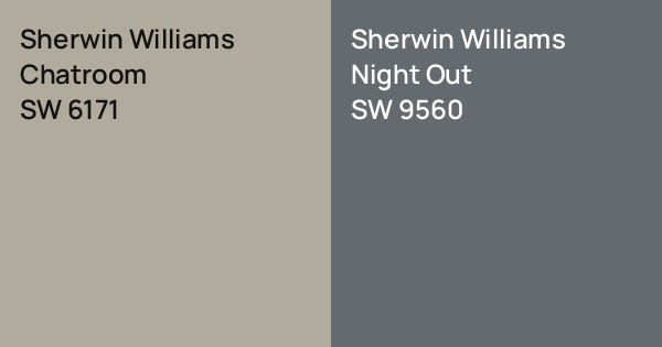 Sherwin Williams Chatroom vs. Sherwin Williams Night Out comparison