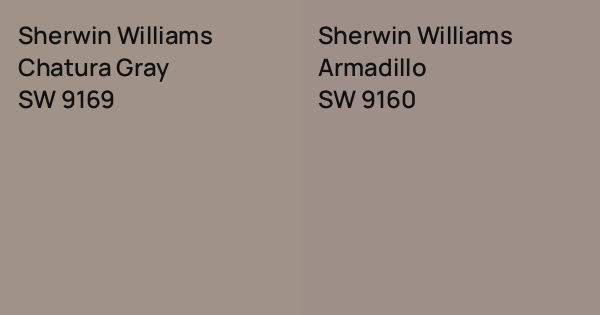 Sherwin Williams Chatura Gray vs. Sherwin Williams Armadillo comparison