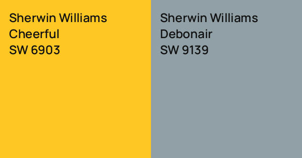 Sherwin Williams Cheerful vs. Sherwin Williams Debonair comparison