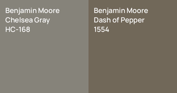 Benjamin Moore Chelsea Gray vs. Benjamin Moore Dash of Pepper comparison