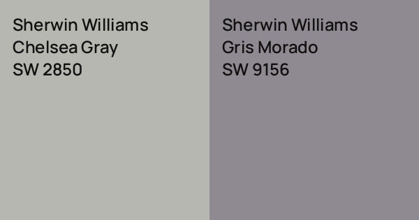 Sherwin Williams Chelsea Gray vs. Sherwin Williams Gris Morado comparison