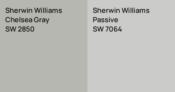 Sherwin Williams Chelsea Gray vs. Sherwin Williams Passive comparison