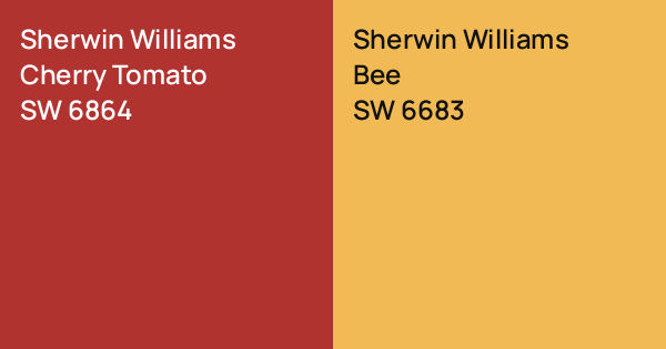 Sherwin Williams Cherry Tomato vs. Sherwin Williams Bee comparison