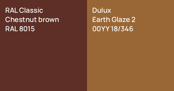 RAL Classic Chestnut brown vs. Dulux Earth Glaze 2 comparison