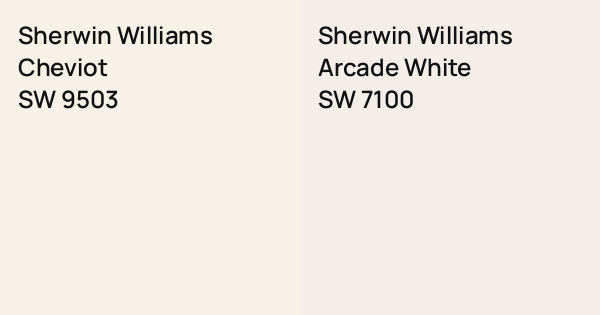 Sherwin Williams Cheviot vs. Sherwin Williams Arcade White comparison