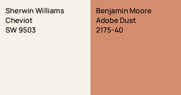 Sherwin Williams Cheviot vs. Benjamin Moore Adobe Dust comparison