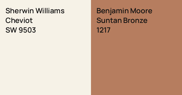 Sherwin Williams Cheviot vs. Benjamin Moore Suntan Bronze comparison