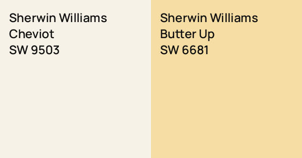 Sherwin Williams Cheviot vs. Sherwin Williams Butter Up comparison