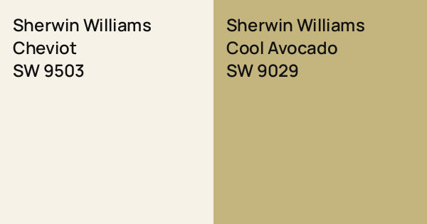 Sherwin Williams Cheviot vs. Sherwin Williams Cool Avocado comparison