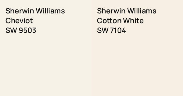 Sherwin Williams Cheviot vs. Sherwin Williams Cotton White comparison