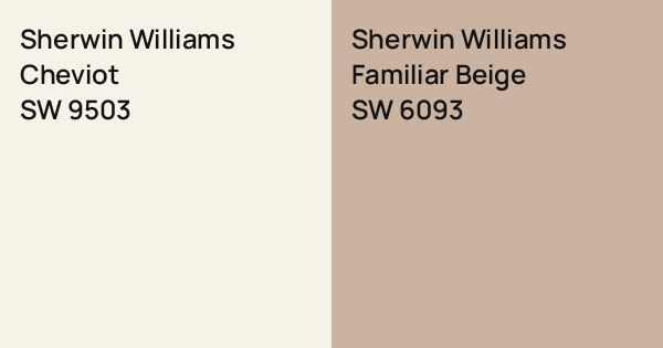 Sherwin Williams Cheviot vs. Sherwin Williams Familiar Beige comparison