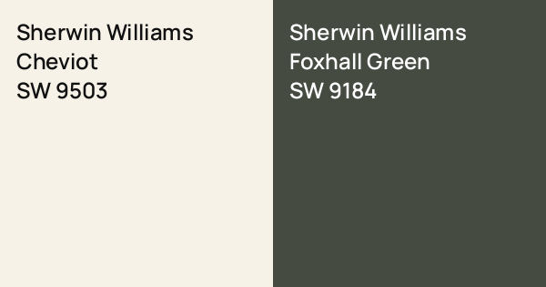 Sherwin Williams Cheviot vs. Sherwin Williams Foxhall Green comparison