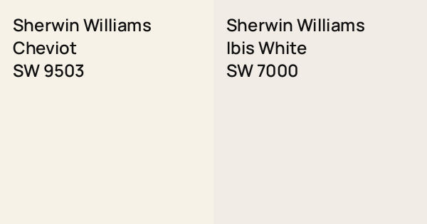 Sherwin Williams Cheviot vs. Sherwin Williams Ibis White comparison