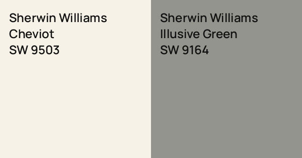 Sherwin Williams Cheviot vs. Sherwin Williams Illusive Green comparison