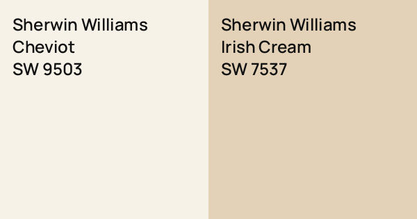 Sherwin Williams Cheviot vs. Sherwin Williams Irish Cream comparison