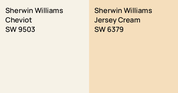 Sherwin Williams Cheviot vs. Sherwin Williams Jersey Cream comparison