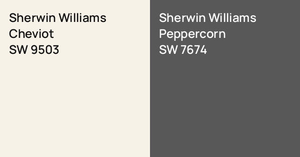 Sherwin Williams Cheviot vs. Sherwin Williams Peppercorn comparison