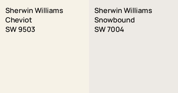 Sherwin Williams Cheviot vs. Sherwin Williams Snowbound comparison