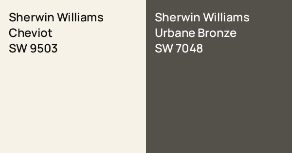 Sherwin Williams Cheviot vs. Sherwin Williams Urbane Bronze comparison