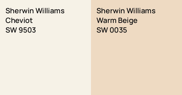 Sherwin Williams Cheviot vs. Sherwin Williams Warm Beige comparison