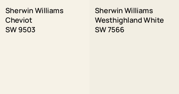 Sherwin Williams Cheviot vs. Sherwin Williams Westhighland White comparison