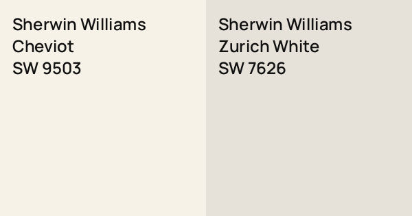 Sherwin Williams Cheviot vs. Sherwin Williams Zurich White comparison