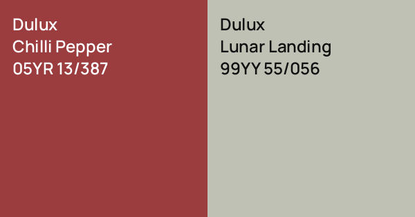 Dulux Chilli Pepper vs. Dulux Lunar Landing comparison