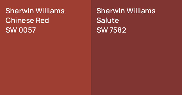 Sherwin Williams Chinese Red vs. Sherwin Williams Salute comparison
