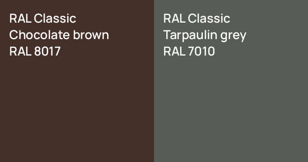 RAL Classic Chocolate brown vs. RAL Classic Tarpaulin grey comparison