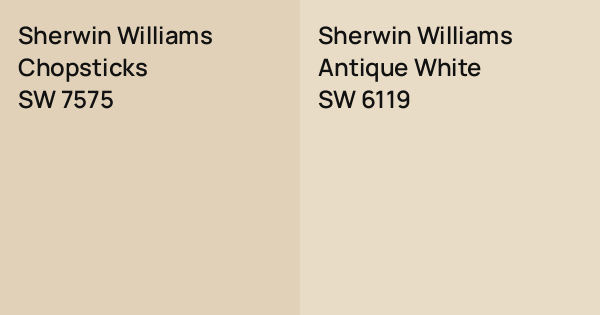 Sherwin Williams Chopsticks vs. Sherwin Williams Antique White comparison