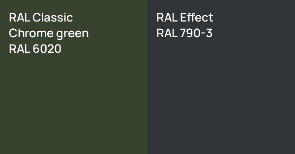 RAL Classic Chrome green vs. RAL Effect RAL 790-3 comparison