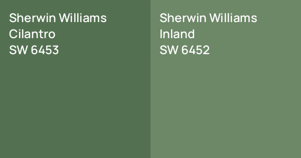Sherwin Williams Cilantro vs. Sherwin Williams Inland comparison