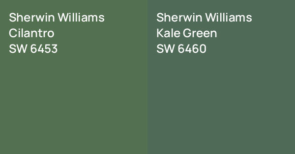 Sherwin Williams Cilantro vs. Sherwin Williams Kale Green comparison