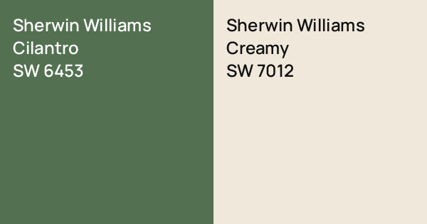 Sherwin Williams Cilantro vs. Sherwin Williams Creamy comparison